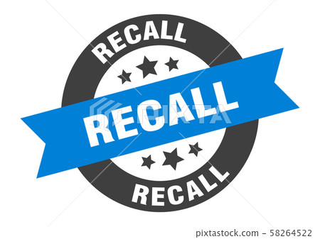 recall sign. recall blue-black round ribbon - Stock Illustration ...
