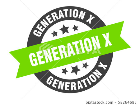 generation x sign. generation x black-green round - Stock Illustration ...