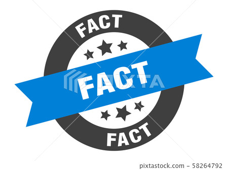 fact sign. fact blue-black round ribbon sticker - Stock Illustration ...