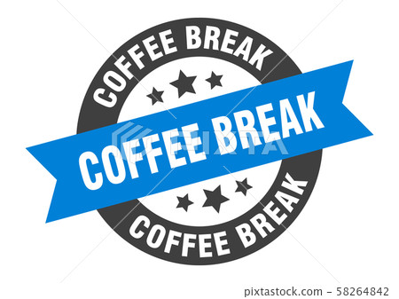 coffee break sign. coffee break blue-black round - Stock Illustration ...