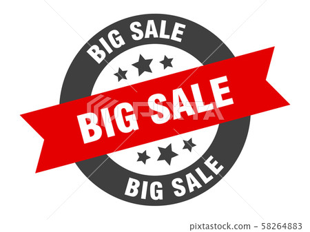 big sale sign. big sale black-red round ribbon - Stock Illustration ...