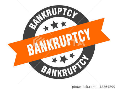 bankruptcy sign. bankruptcy orange-black round - Stock Illustration ...