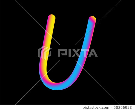 Letter U. Abstract Letter Blend Line. Logo symbol - Stock Illustration ...