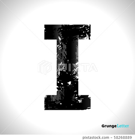 Grunge Vector Letter I. Black Font Sketch Style... - Stock Illustration ...