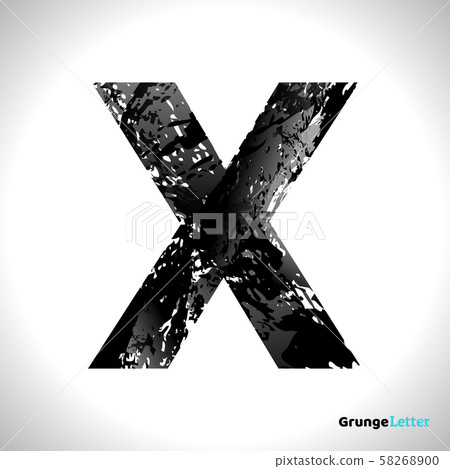 Grunge Vector Letter X. Black Font Sketch Style...-插圖素材 [58268900 ...