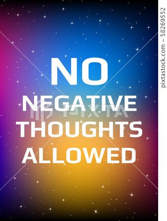 Motivational poster. No negative thoughts allowed. - Stock Illustration ...