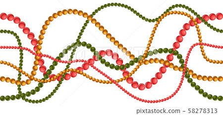 Seamless pattern with pearl color necklaces. - Stock Illustration ...