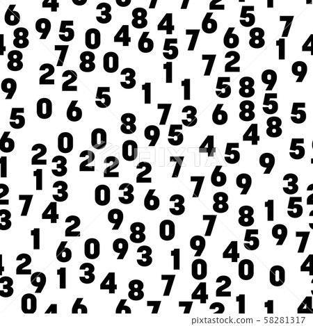 Numeral seamless pattern background. Black... - Stock Illustration ...