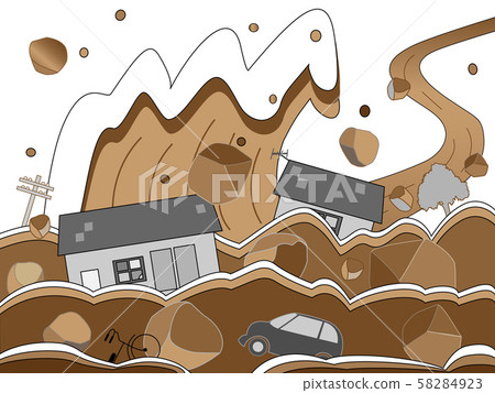House washed away by flood - Stock Illustration [58284923] - PIXTA
