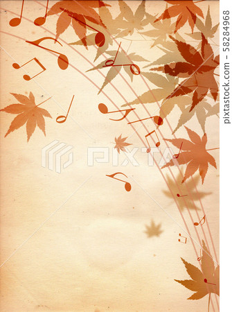 Autumn leaves music music stave autumn treble... - Stock Illustration ...