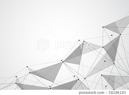 Abstract connecting dots and lines with geometric - Stock Illustration ...