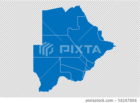 botswana map - High detailed blue map with - Stock Illustration ...