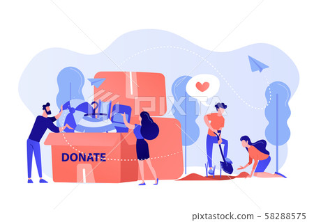 Volunteering concept vector illustration. - Stock Illustration ...