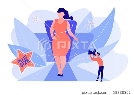 Plus size models concept vector illustration. - Stock Illustration ...
