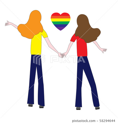 Mutual love between two girls. - Stock Illustration [58294644] - PIXTA
