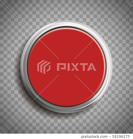 Red button template isolated on transparent - Stock Illustration ...
