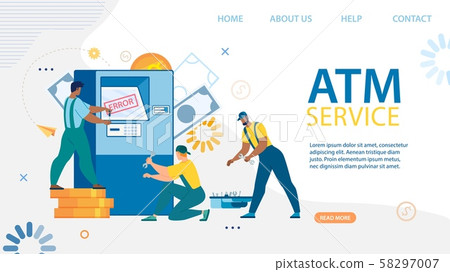Landing Page Advertising Professional ATM Service - Stock Illustration ...