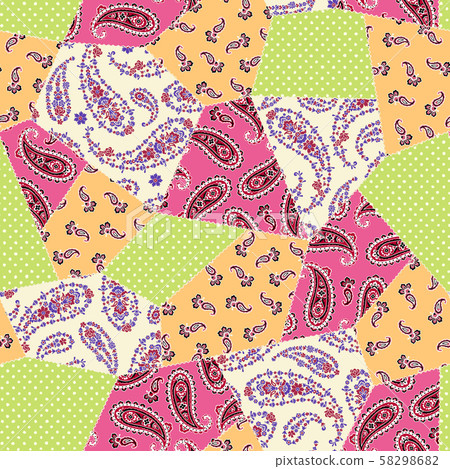 Paisley patchwork pattern - Stock Illustration [58298682] - PIXTA