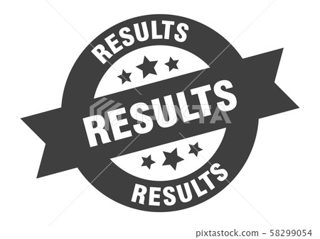 results sign. results black round ribbon sticker - Stock Illustration ...