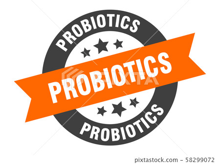 probiotics sign. probiotics orange-black round - Stock Illustration ...