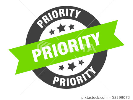 priority sign. priority black-green round ribbon - Stock Illustration ...