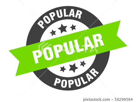 popular sign. popular black-green round ribbon - Stock Illustration ...
