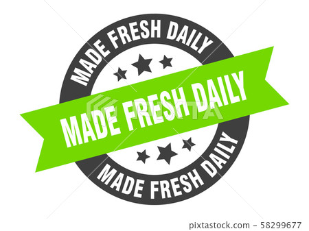 made fresh daily sign. made fresh daily - Stock Illustration [58299677 ...