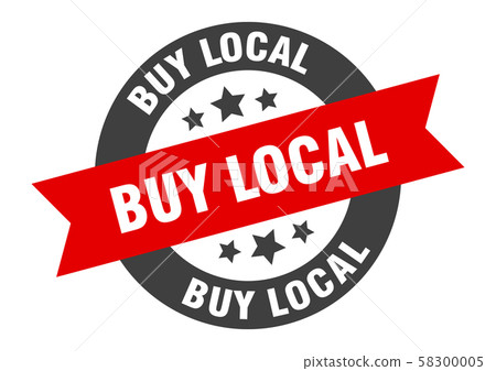 buy local sign. buy local black-red round ribbon - Stock Illustration ...