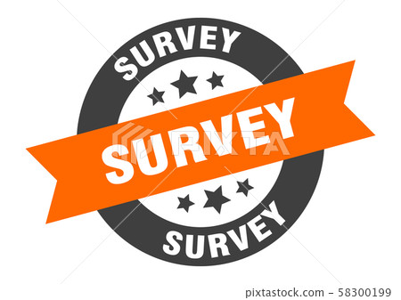 survey sign. survey orange-black round ribbon - Stock Illustration ...