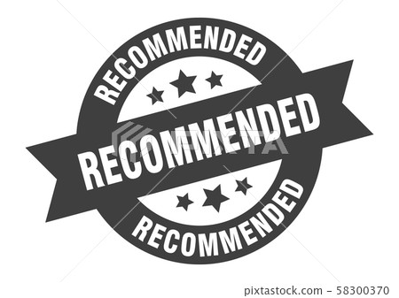 recommended sign. recommended black round ribbon - Stock Illustration ...