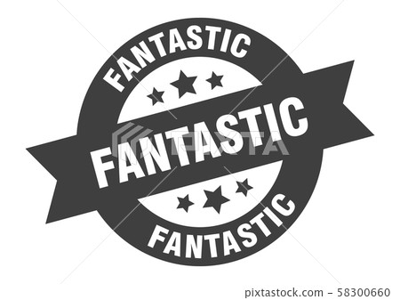 fantastic sign. fantastic black round ribbon - Stock Illustration ...