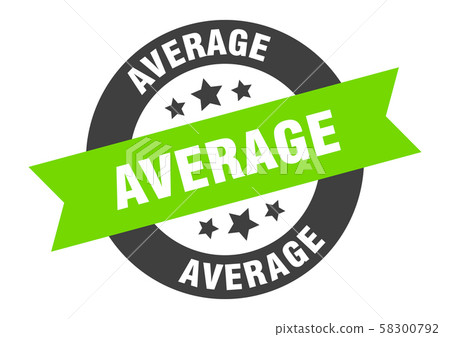 average sign. average black-green round ribbon - Stock Illustration ...