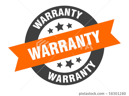 warranty sign. warranty orange-black round ribbon - Stock Illustration ...