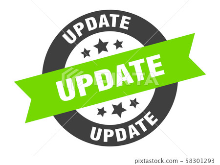 update sign. update black-green round ribbon - Stock Illustration ...