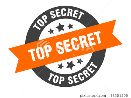 top secret sign. top secret orange-black round - Stock Illustration ...