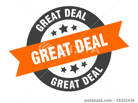 great deal sign. great deal orange-black round - Stock Illustration ...
