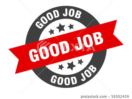 good job sign. good job black-red round ribbon - Stock Illustration ...