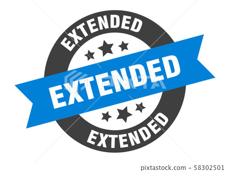 extended sign. extended blue-black round ribbon - Stock Illustration ...