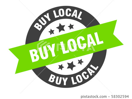 buy local sign. buy local black-green round ribbon - Stock Illustration ...