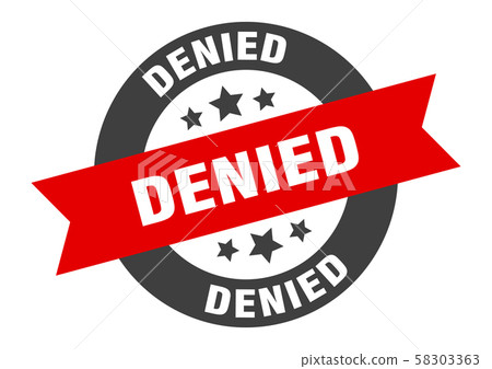 denied sign. denied black-red round ribbon sticker - Stock Illustration ...