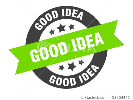 good idea sign. good idea black-green round ribbon - Stock Illustration ...