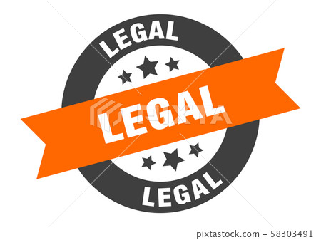 legal sign. legal orange-black round ribbon - Stock Illustration ...