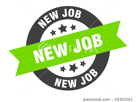 new job sign. new job black-green round ribbon - Stock Illustration ...