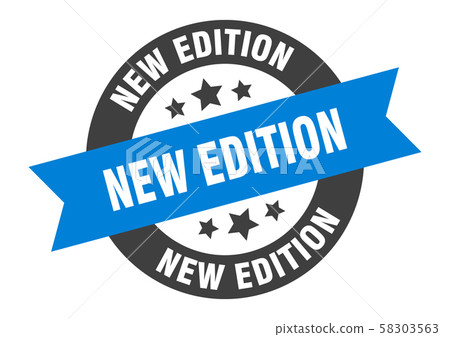 new edition sign. new edition blue-black round - Stock Illustration ...