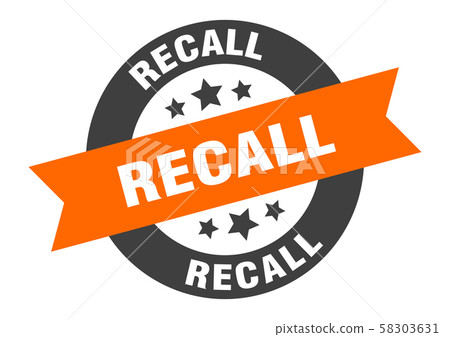 recall sign. recall orange-black round ribbon-插圖素材 [58303631] - PIXTA圖庫
