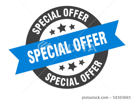 special offer sign. special offer blue-black round - Stock Illustration ...