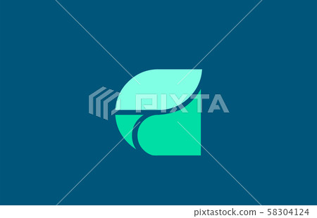 G in blue green color letter logo alphabet for - Stock Illustration ...
