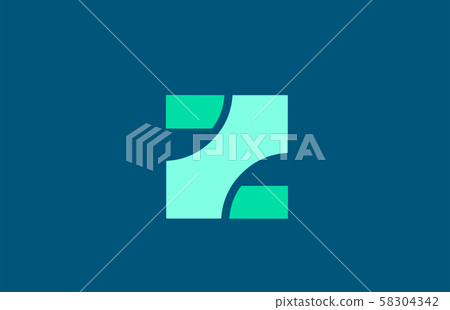 Z in blue green color letter logo alphabet for - Stock Illustration ...