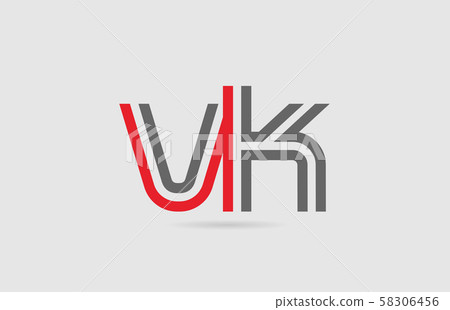 red grey alphabet letter logo combination VK V K - Stock Illustration ...