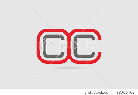 red grey alphabet letter logo combination CC C C - Stock Illustration ...